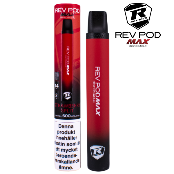Rev Pod MAX Strawberry Split | Snusfabriken.com ⭐️