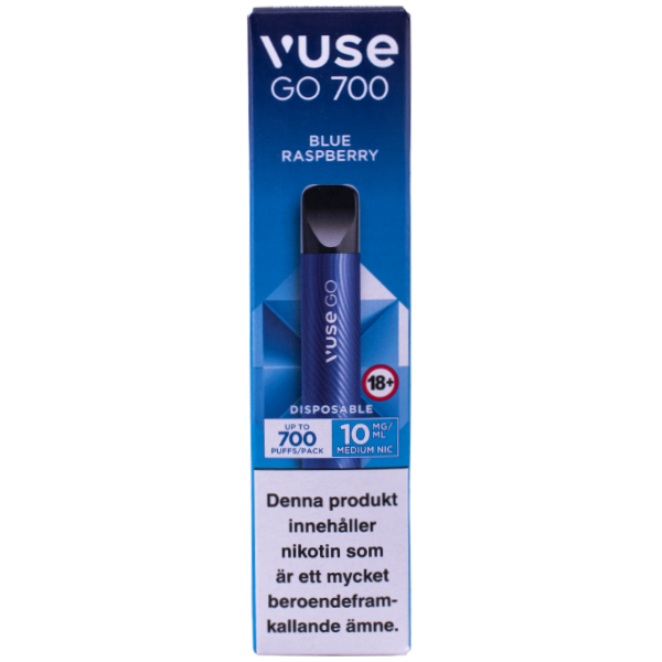 Vuse Go 700 Blue Raspberry 10 mg | Snusfabriken.com ⭐