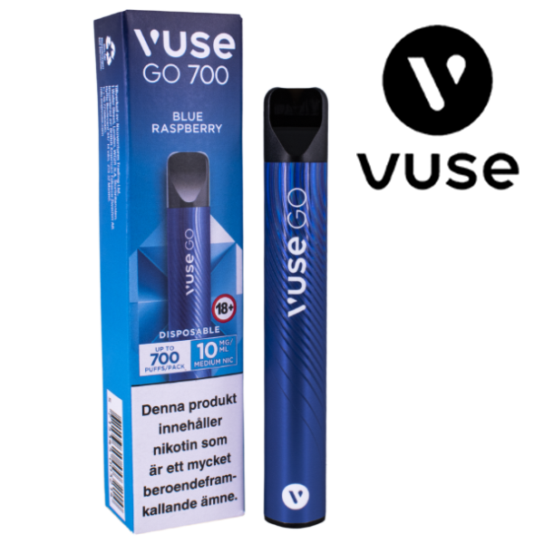Vuse Go 700 Blue Raspberry 10 mg | Snusfabriken.com ⭐