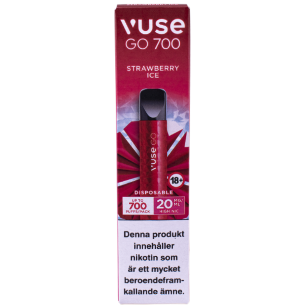 Vuse Go 700 Strawberry Ice - Inget Underhåll Eller Påfyllning