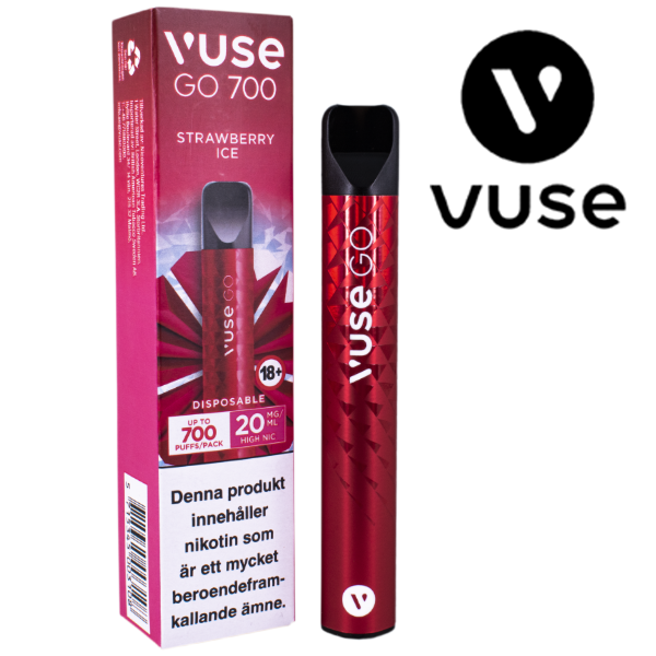 Vuse Go 700 Strawberry Ice - Inget Underhåll Eller Påfyllning